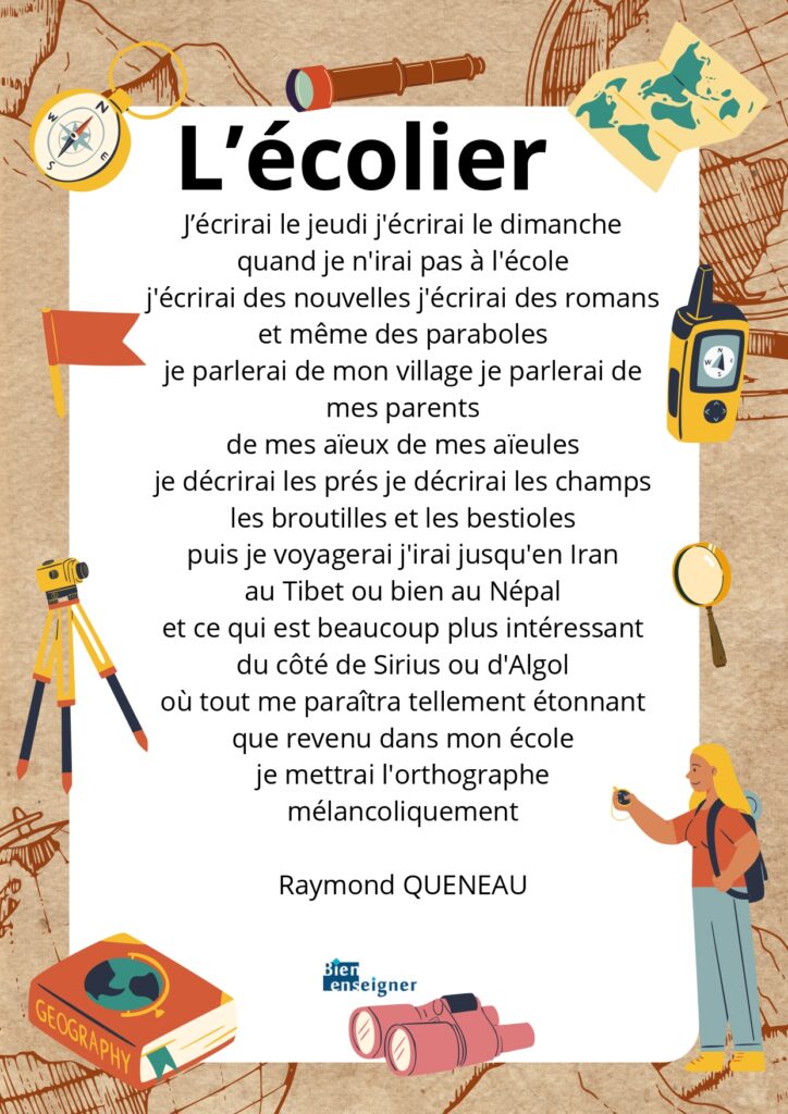 Poésie sur la rentrée CM1 et CM2 à imprimer