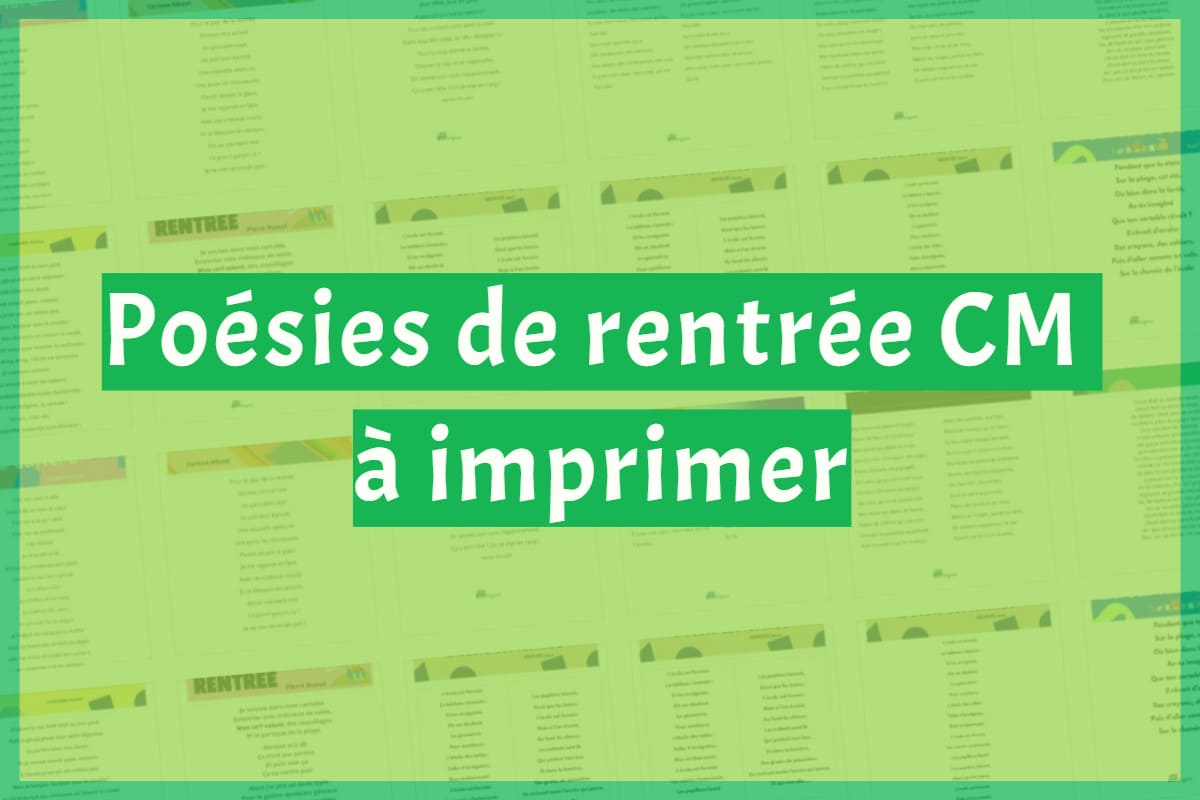 Poésie sur la rentrée CM1 et CM2 à imprimer