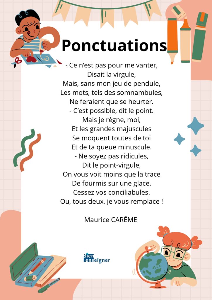 Poésie sur la rentrée CM1 et CM2 à imprimer