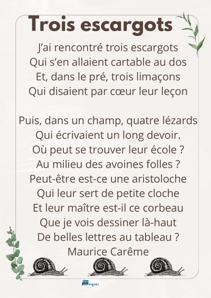 Poésie sur la rentrée CM1 et CM2 à imprimer